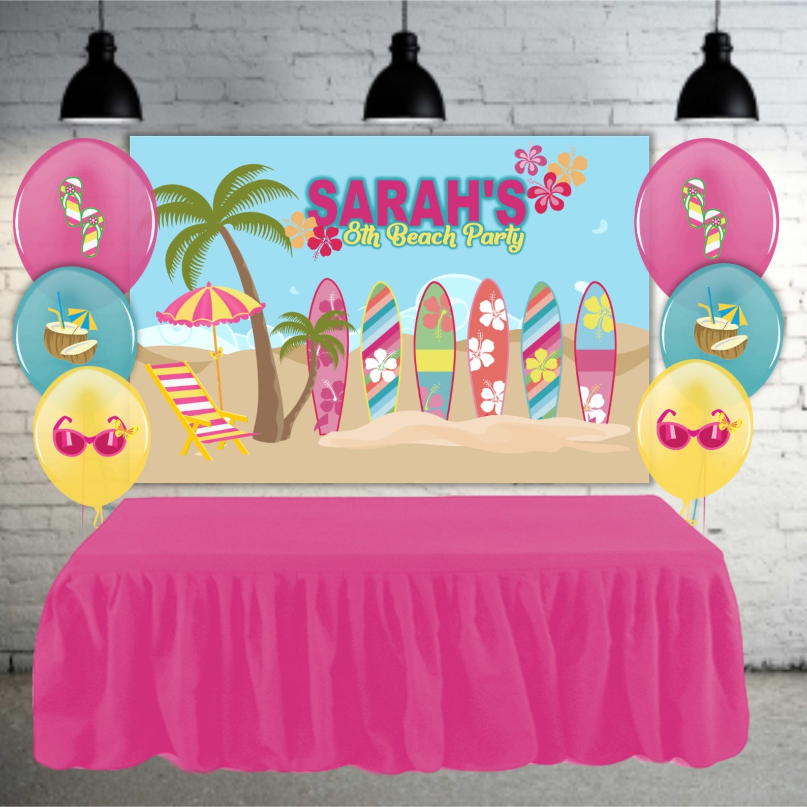 Beach Girl Party Banner - Etsy