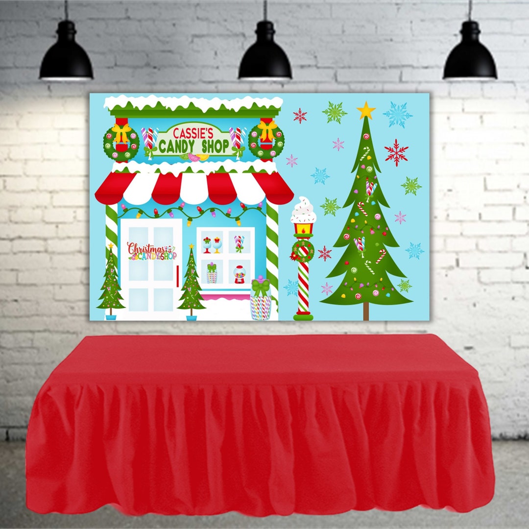 Christmas Candy Shop Party Banner - Etsy
