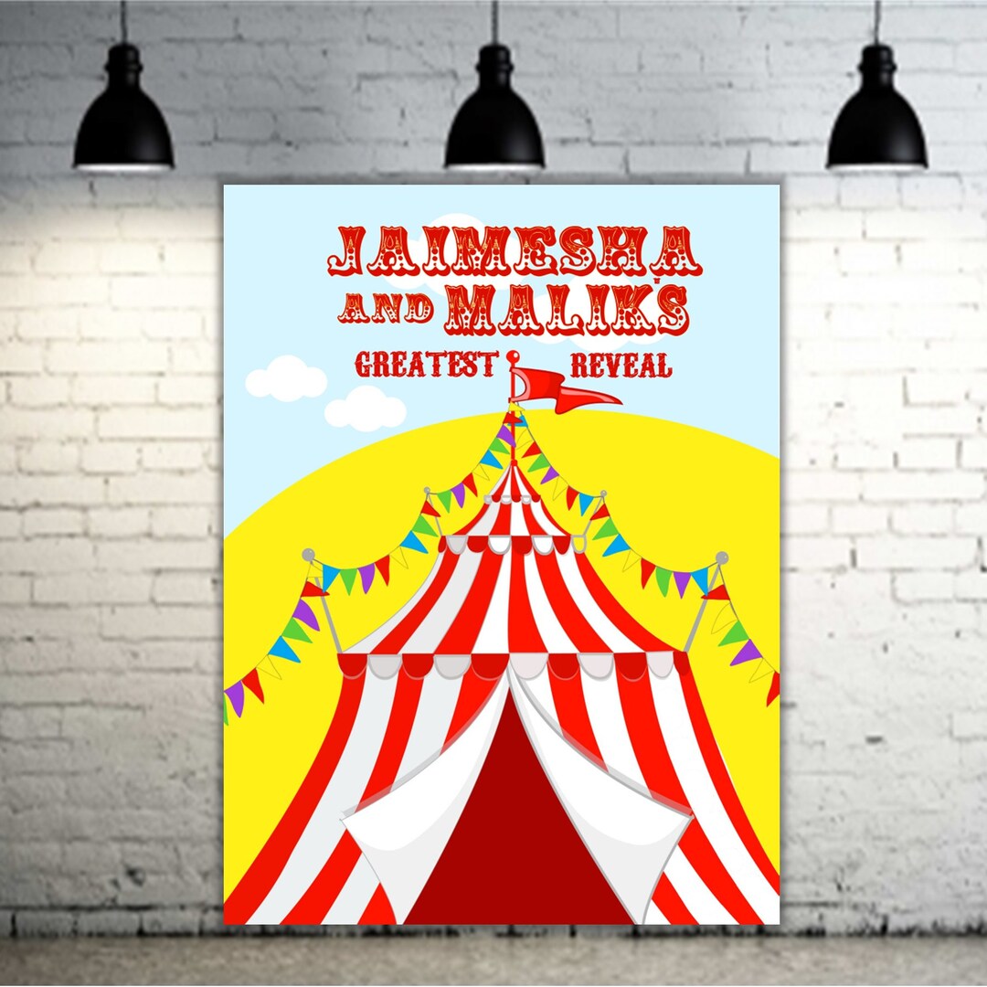 Circus Gender Reveal Party Banner - Etsy