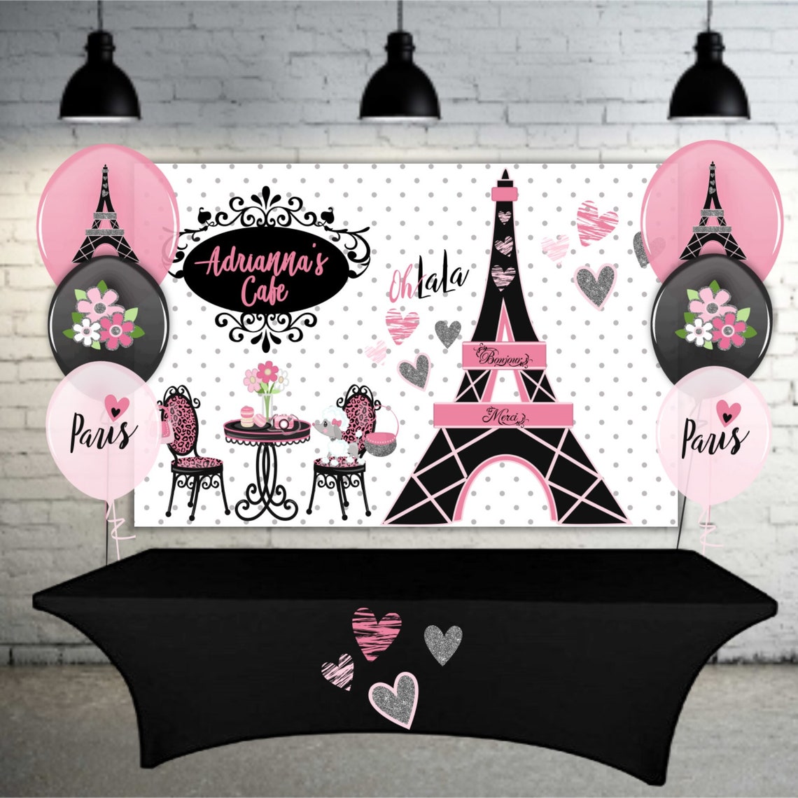Paris Party Banner Backdrop - Etsy