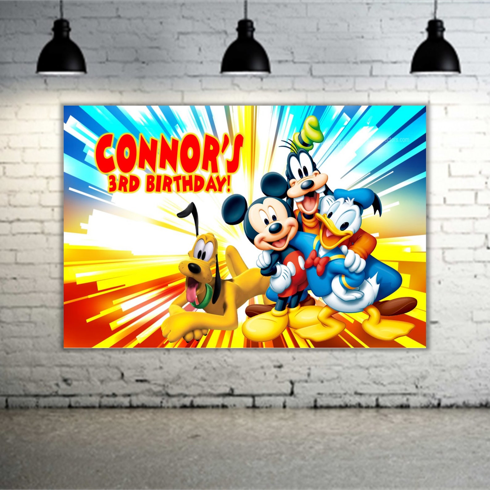 Mickey Donald Goofy and Pluto Party Banner - Etsy