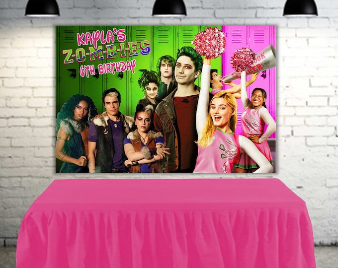 ZOMBIES Birthday Banner-z-o-m-b-i-e-s Birthday Party,zom Party,zombies ...