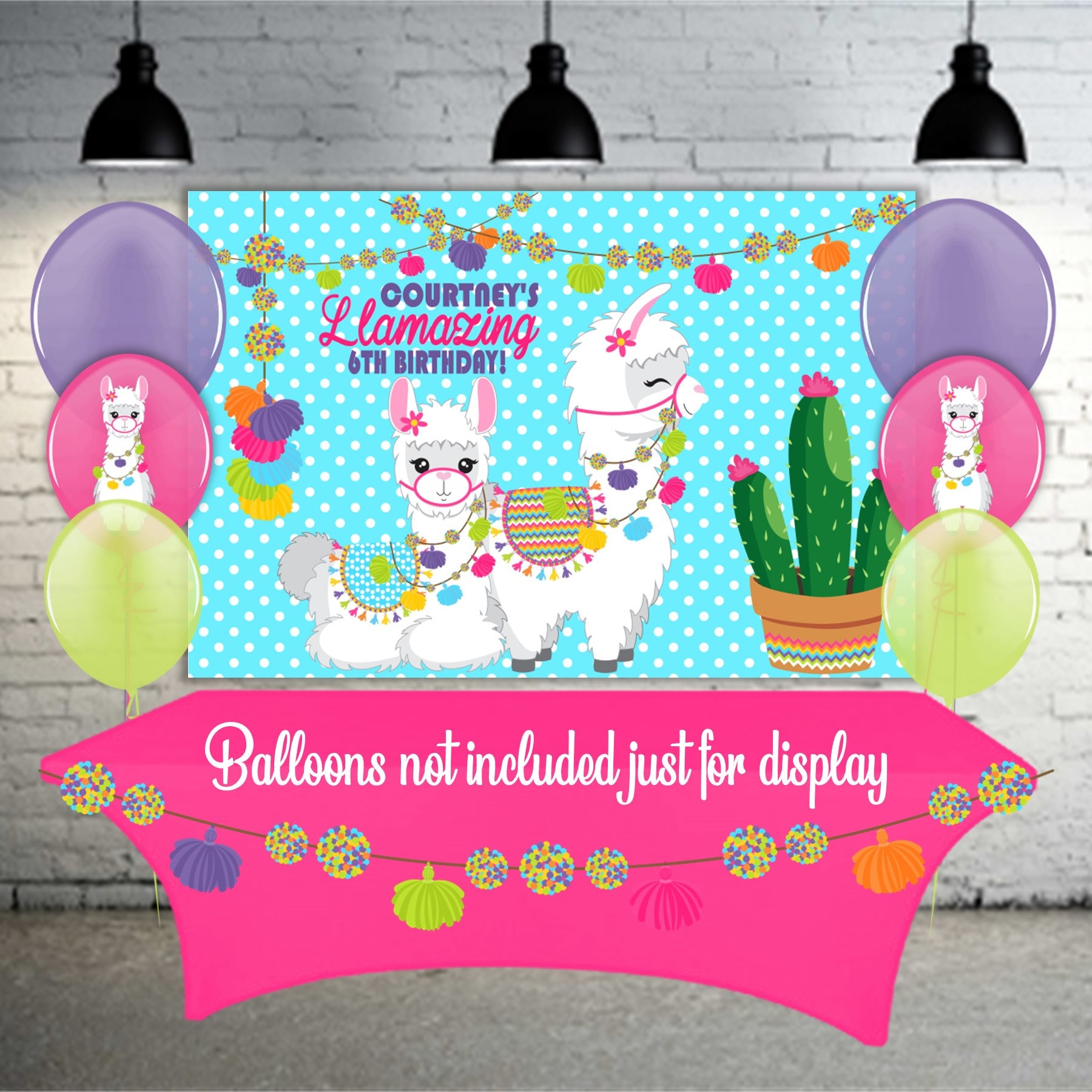 Llama Party Banner - Etsy