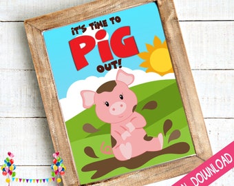 Pig Out Sign - Etsy