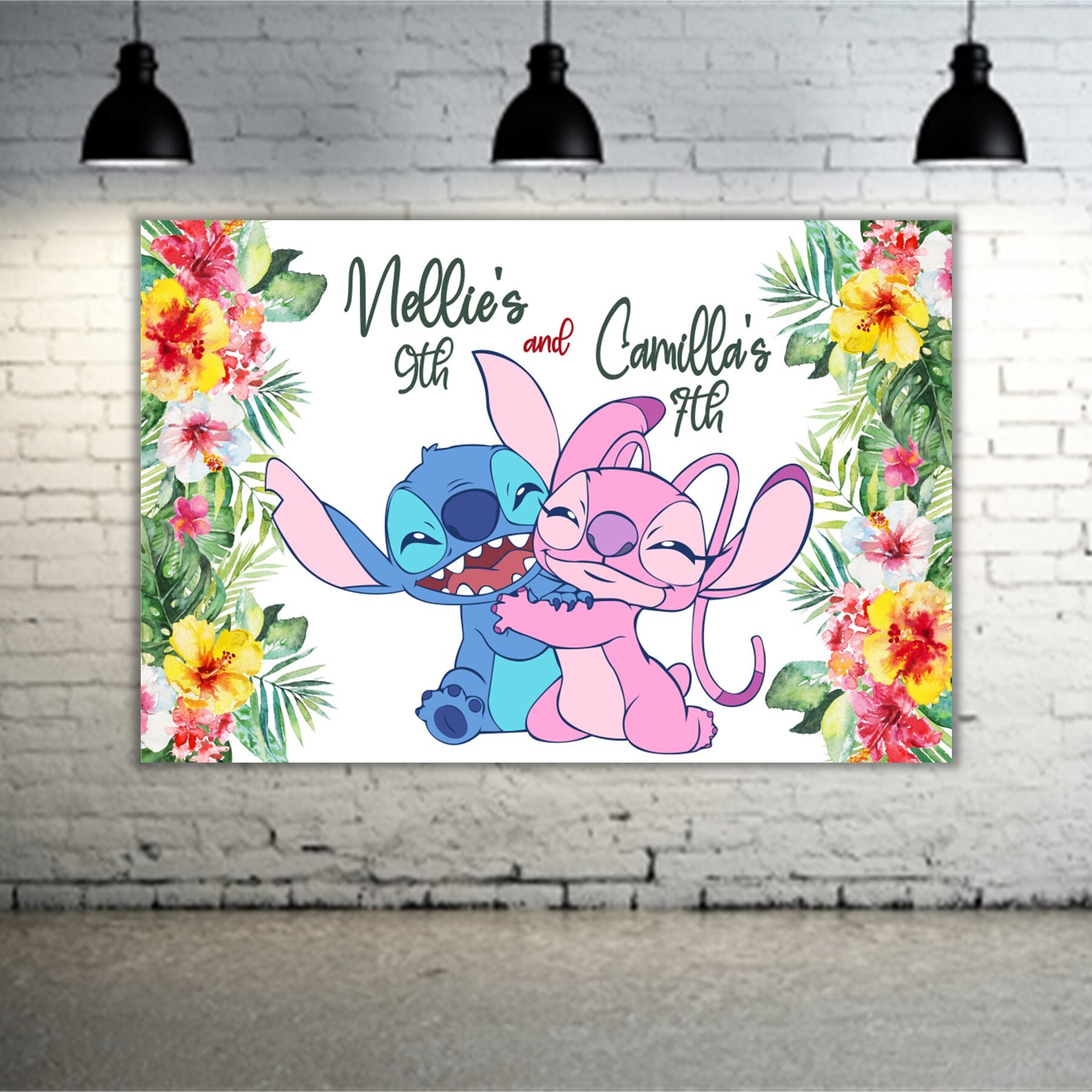 Stitch Angel Luau Party Banner - Etsy