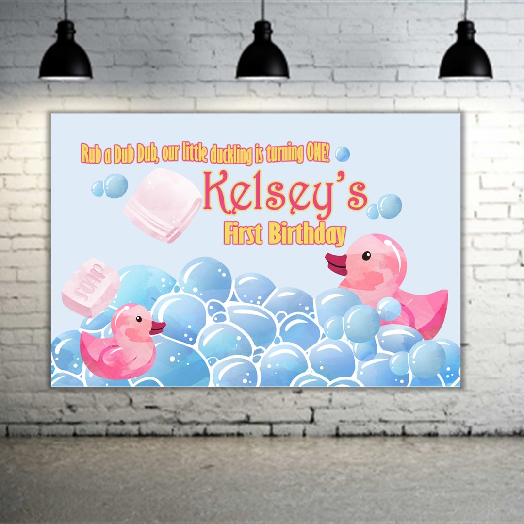 Pink Rubber Ducky Banner Backdrop - Etsy