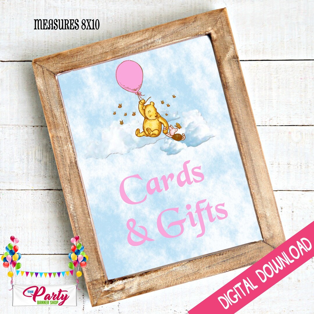 Classic Pooh Pink Cards and Gifts Sign - Etsy