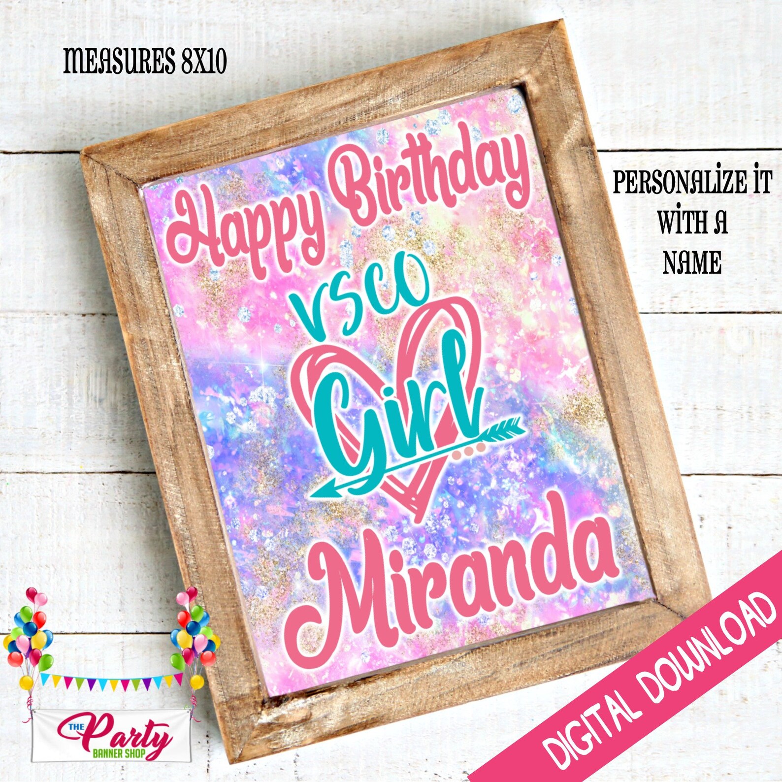 VSCO Girl Happy Birthday Sign - Etsy