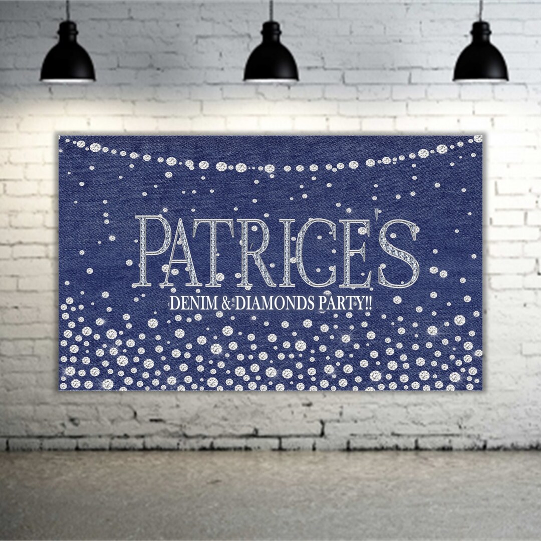 Denim and Diamonds Party Banner - Etsy