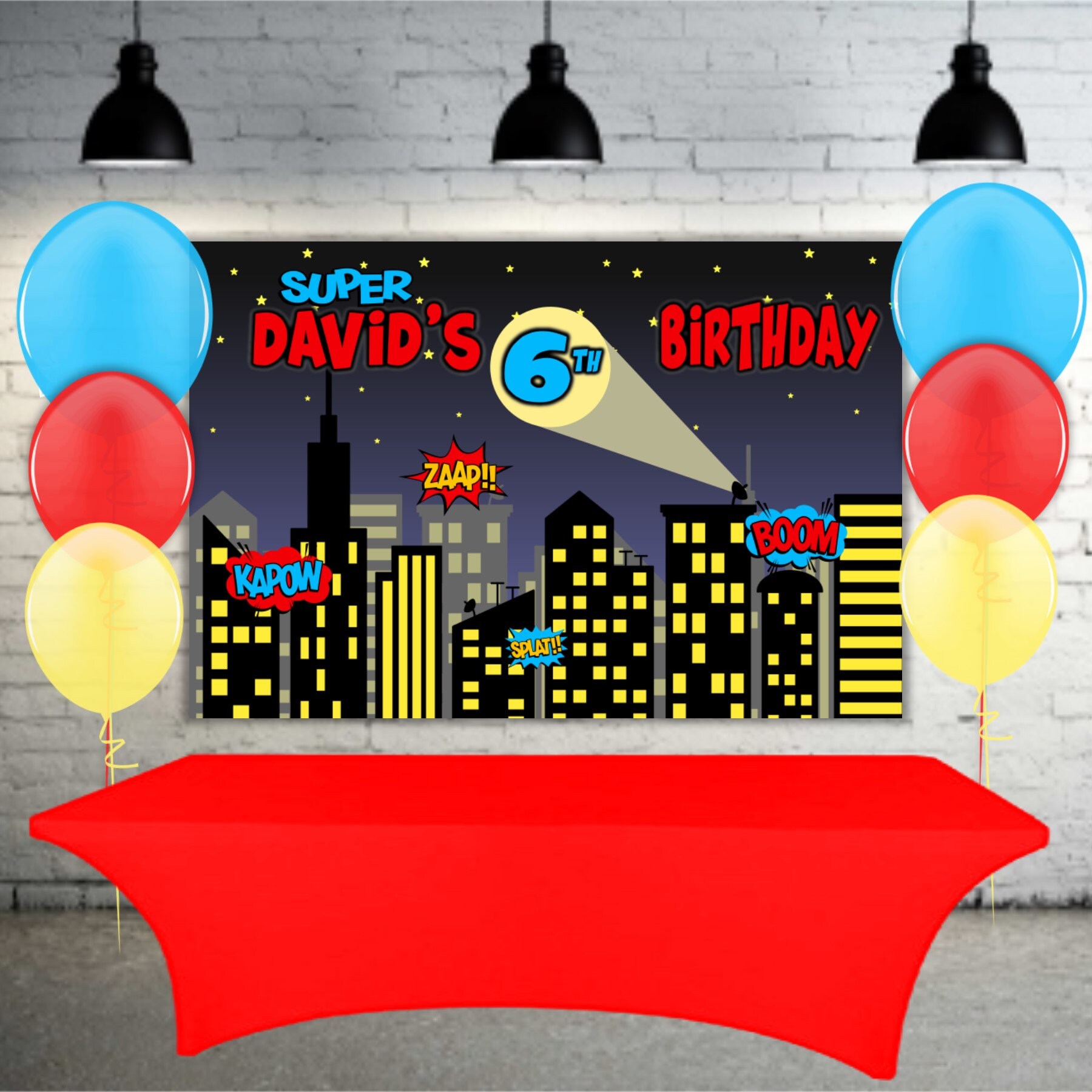 Superhero Party Banner - Etsy