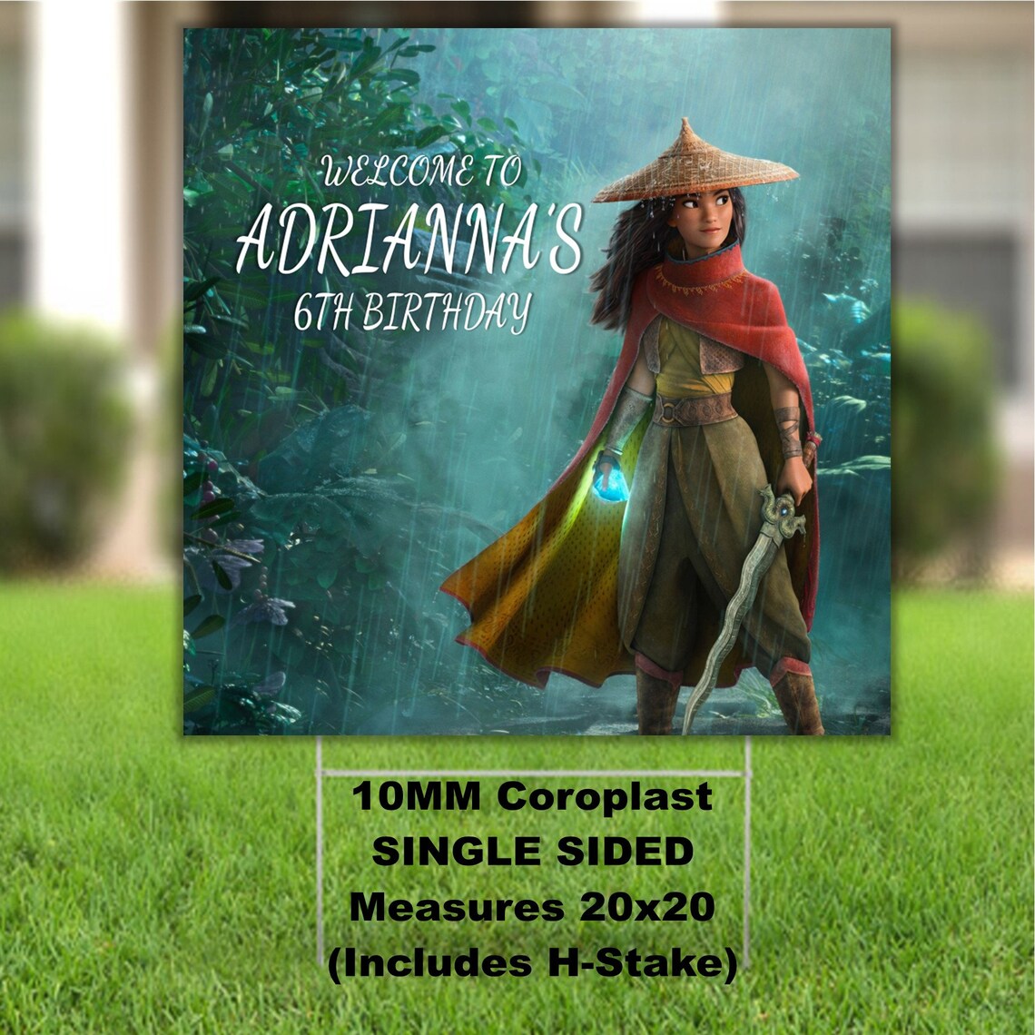 Raya and the Last Dragon Lawn Sign - Etsy