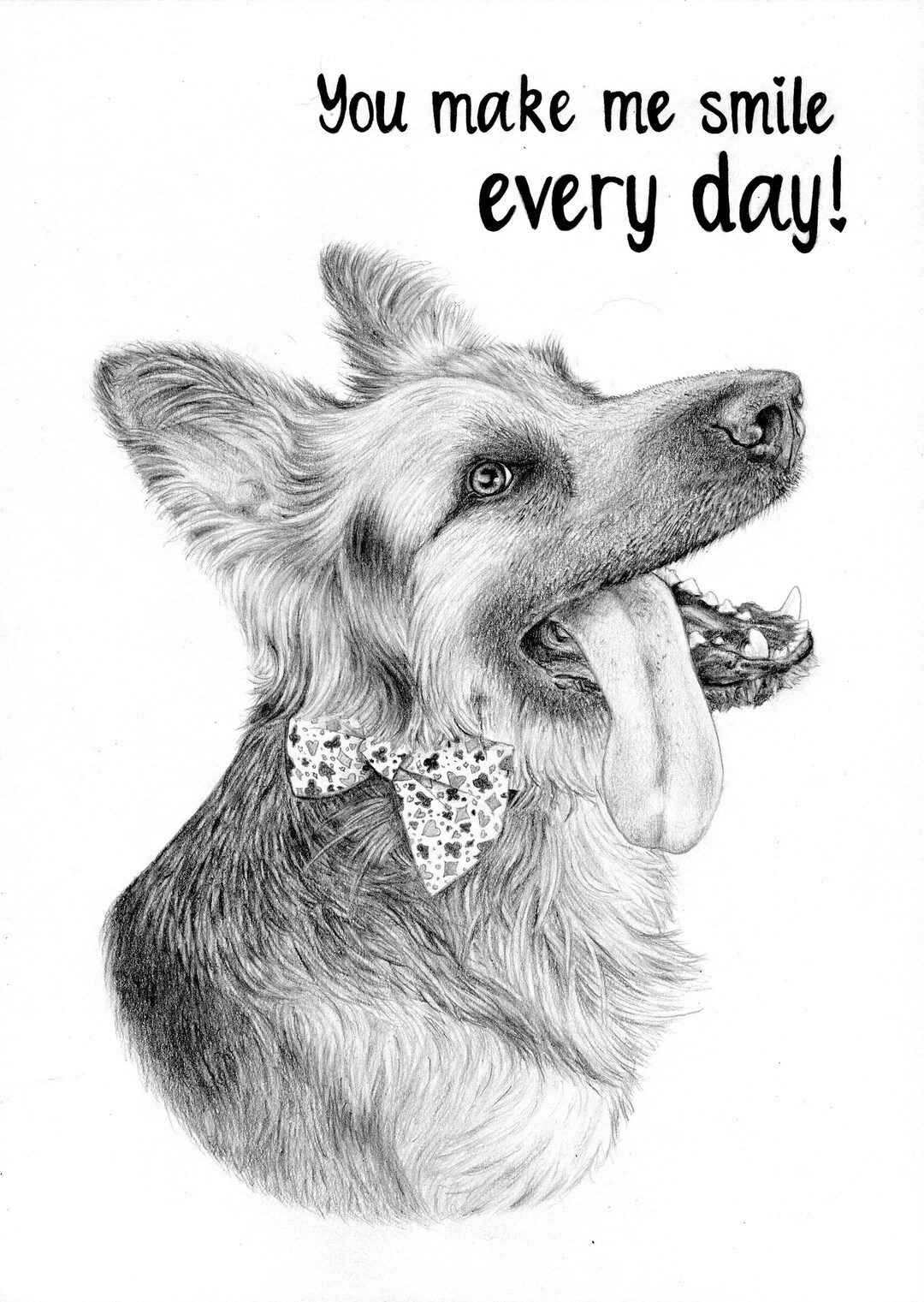 Custom Dog Portrait Pencil Drawing A4 Personalised - Etsy