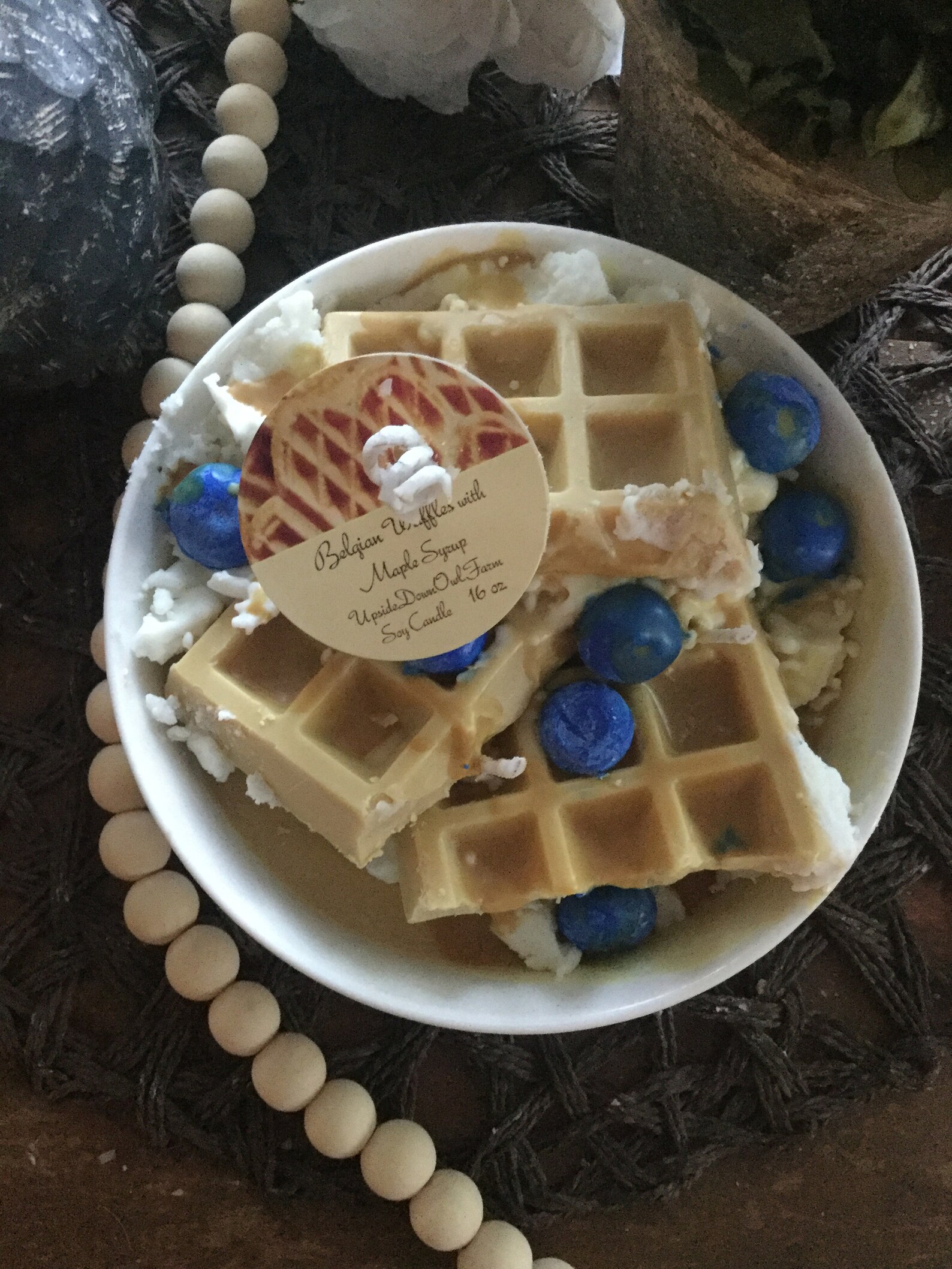 Large Sweet Maple Syrup Waffle Maple Scent Dessert Candle - Etsy
