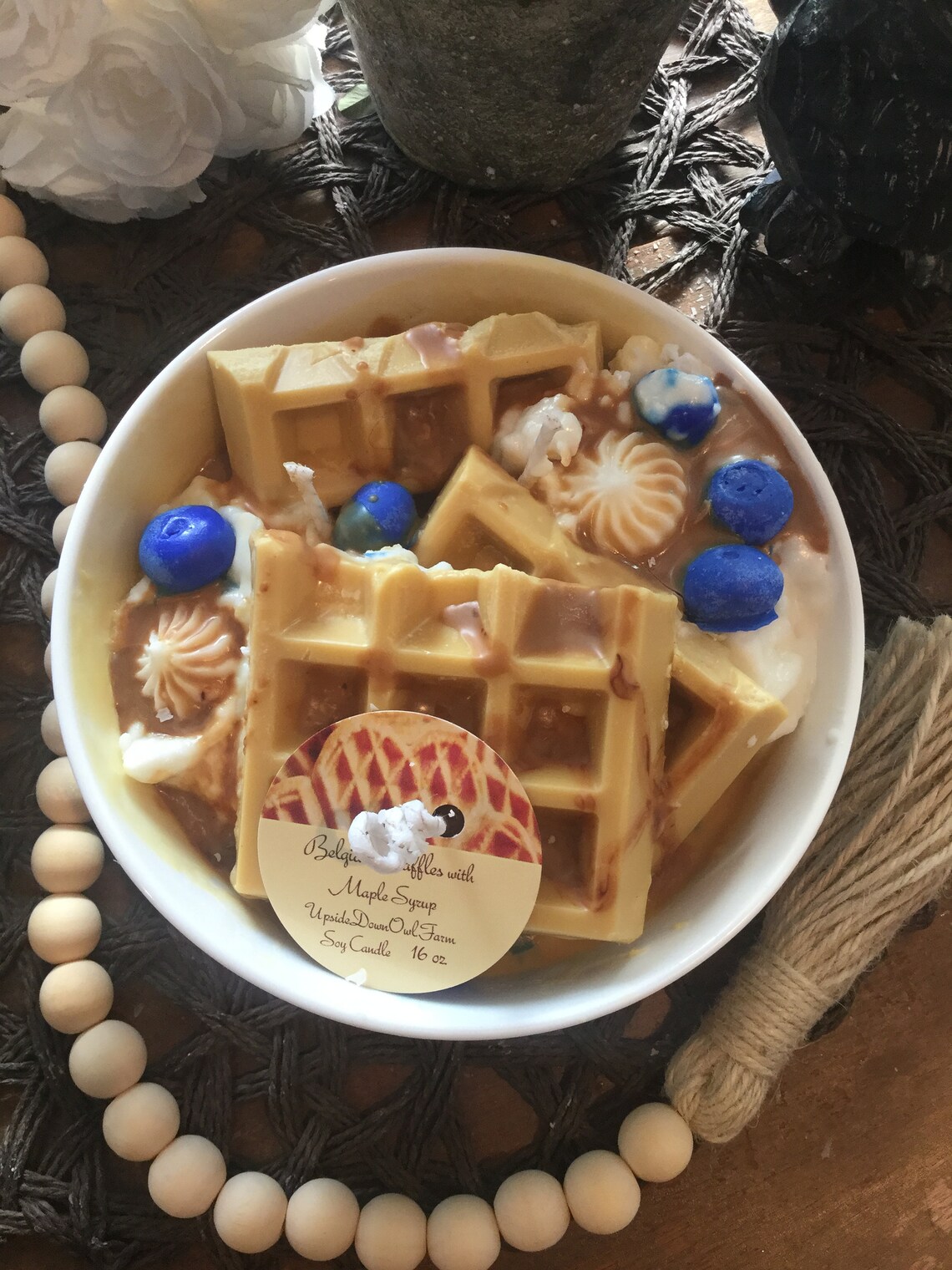 Large Sweet Maple Syrup Waffle Maple Scent Dessert Candle - Etsy