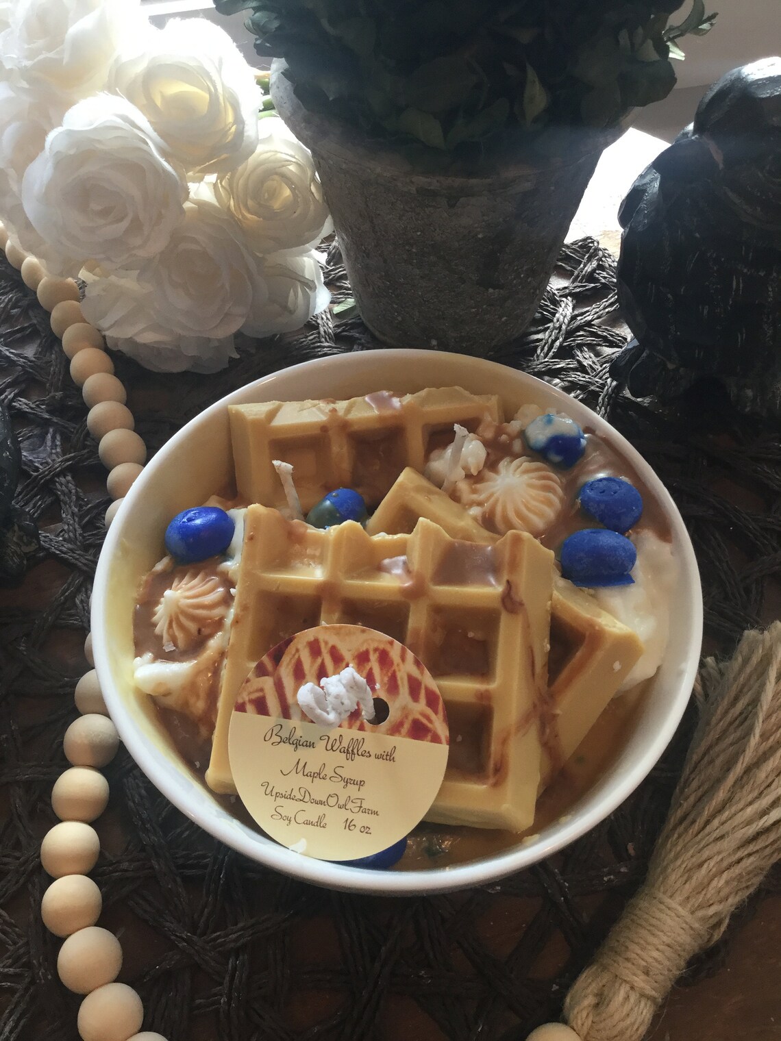 Large Sweet Maple Syrup Waffle Maple Scent Dessert Candle - Etsy