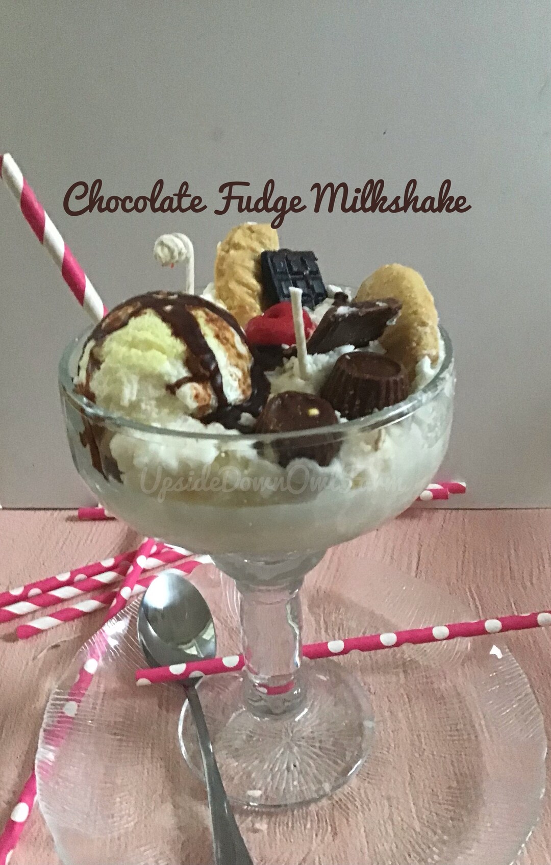 Large Chocolate Milkshake Candles, Zero Calorie Dessert Candles ...