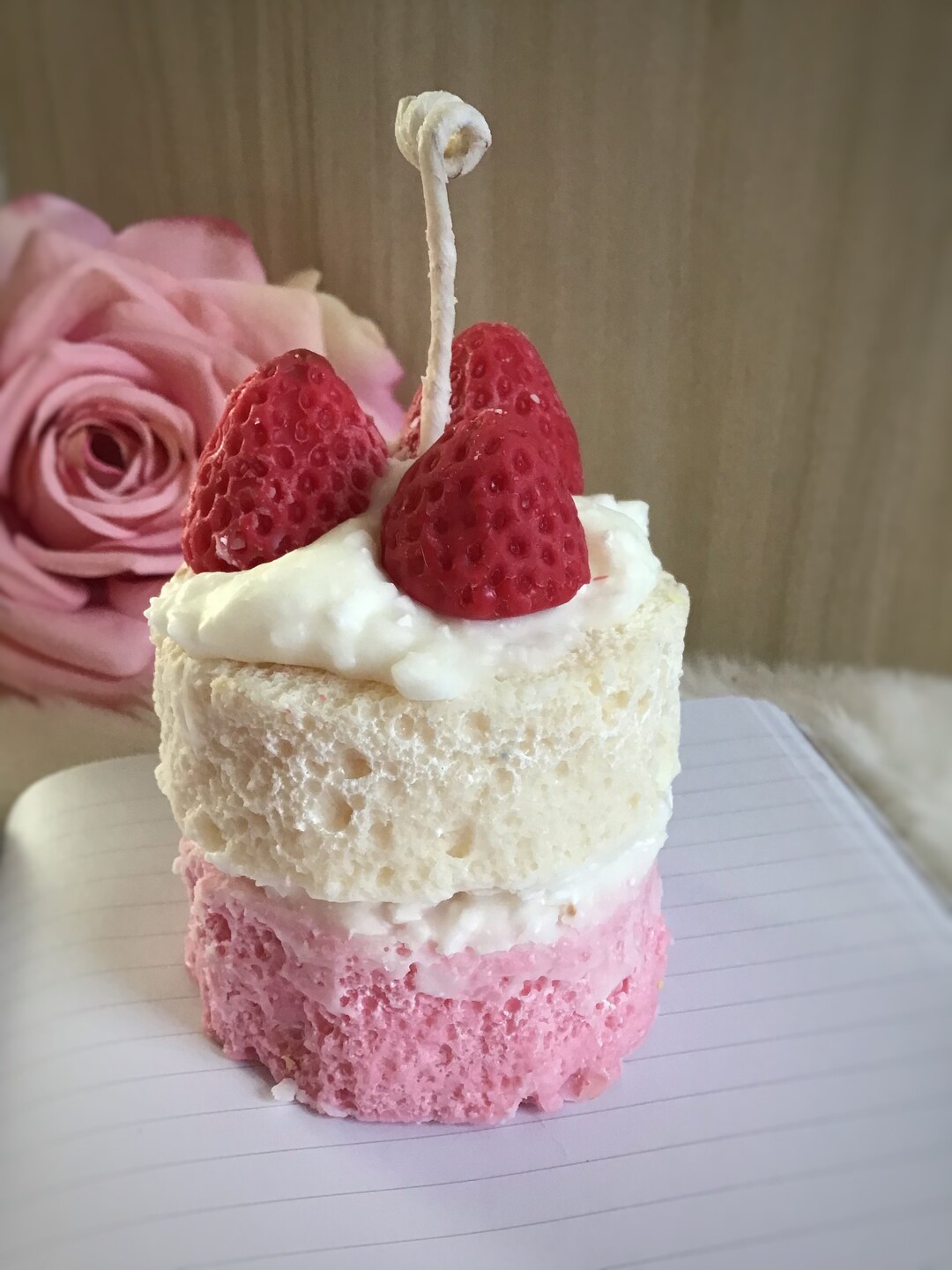 Mini Strawberry Shortcake Candle Mini Birthday Cake Candle - Etsy