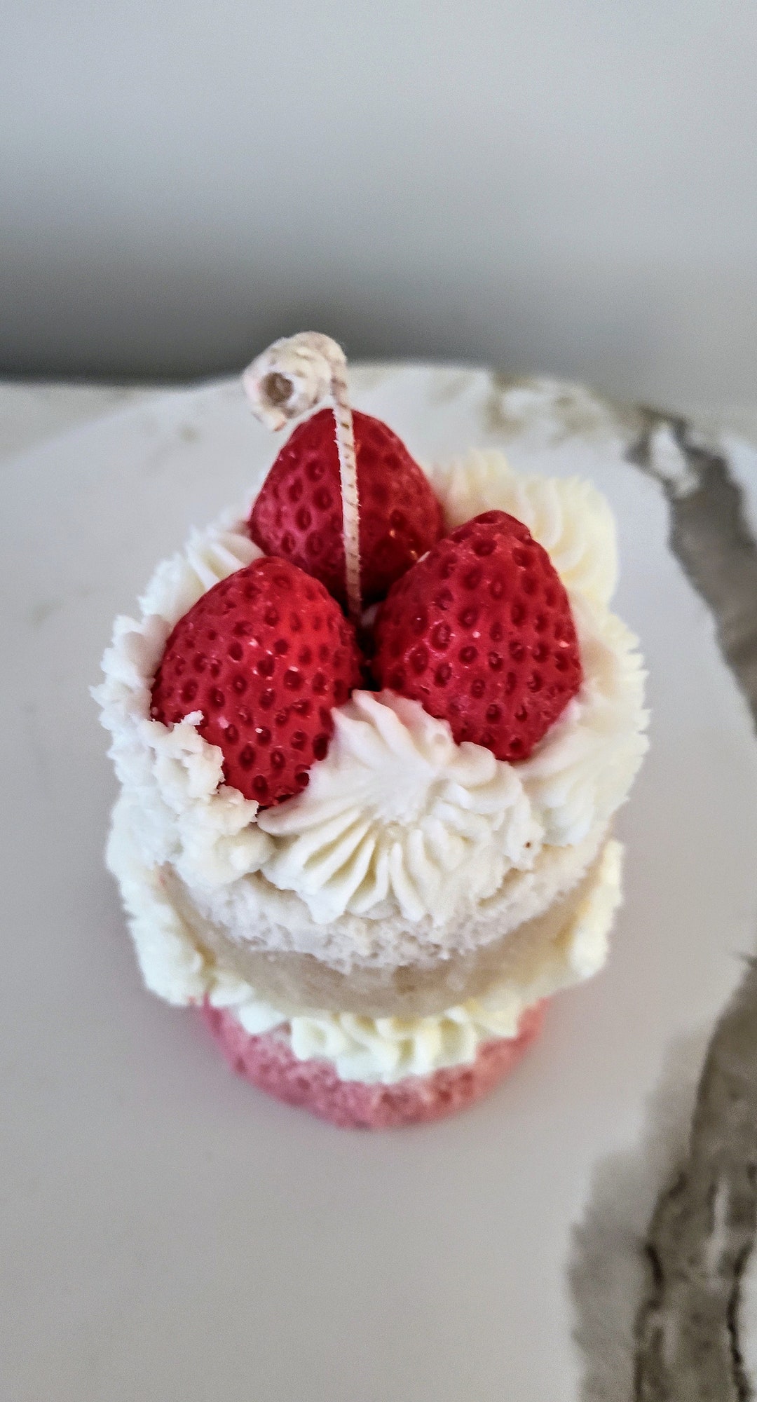 Mini Strawberry Shortcake Candle, Mini Birthday Cake Candle, Strawberry ...
