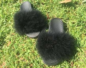 Marabou slippers | Etsy