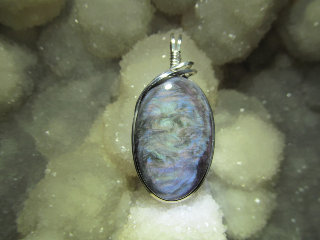 Velvet/peacock Obsidian Pendant - Etsy