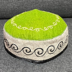 Uzbek Kufi Felt Hat Tubeteika With Cotton Lining in 3 Sizes: 59, 61, 62 ...