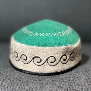 Uzbek Kufi Felt Hat Tubeteika With Cotton Lining in 3 Styles & 4 Sizes ...