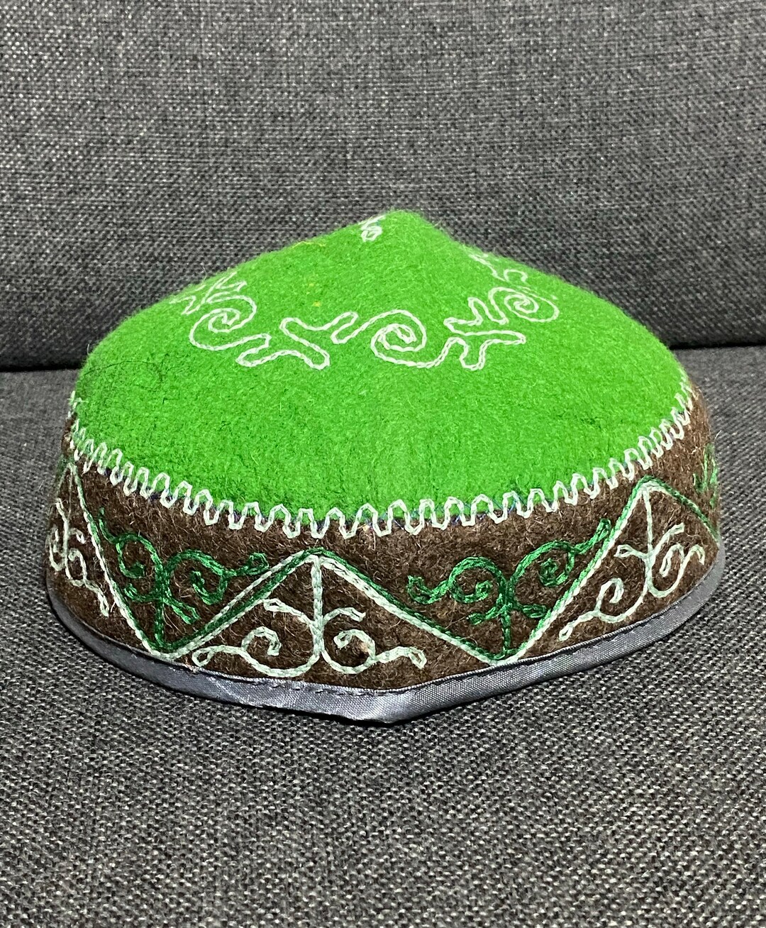 Uzbek Felt Kufi Hat Tubeteika With Cotton Lining Bukharian Kippah, 60 ...