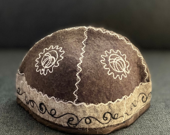 Uzbek Felt Skull Cap Tubeteika With Cotton Lining, 58 Cm / 22.8 Inch - Etsy