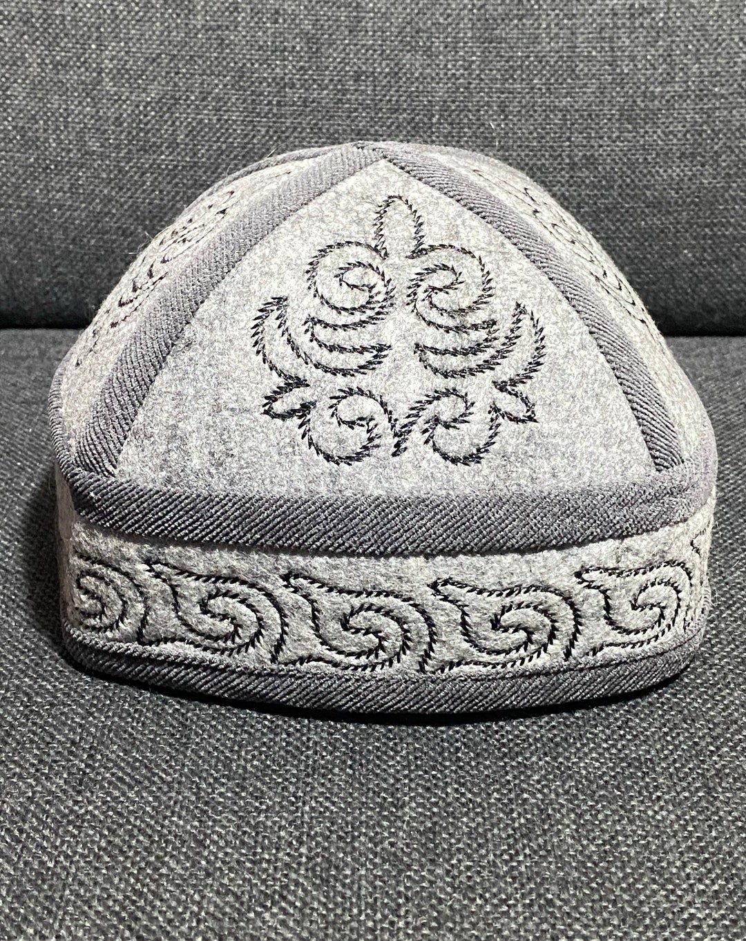 Uzbek Traditional Felt Hat Tubeteika With Cotton Lining, 61 Cm / 24 ...