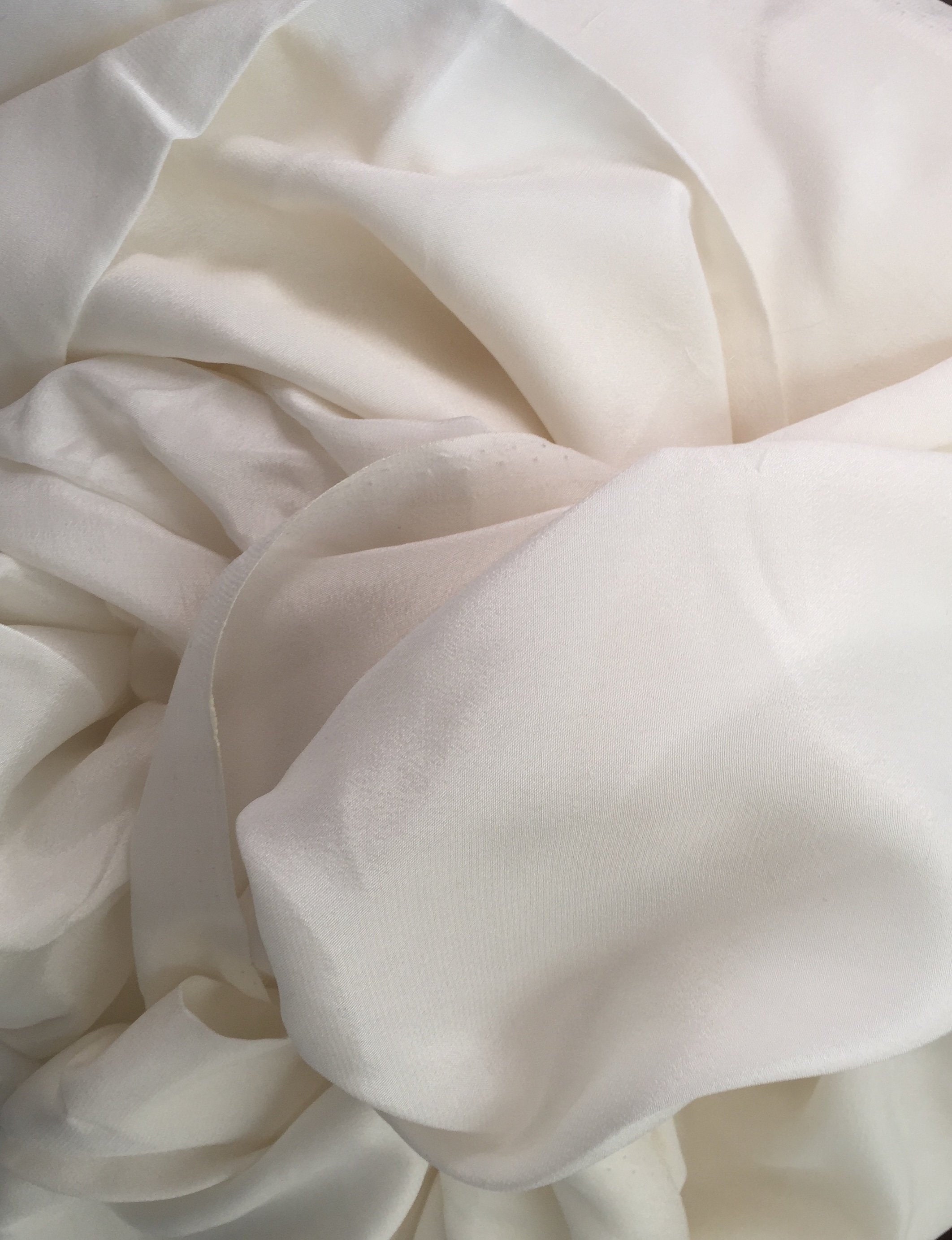 Pure silk crepe de chine fabric by the yard Raw natural silk | Etsy