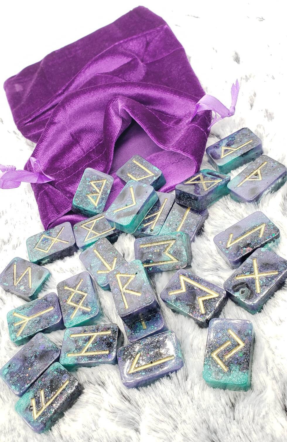 Resin Runes Set Norse Rune Tiles Custom Black Obsidian Runes | Etsy
