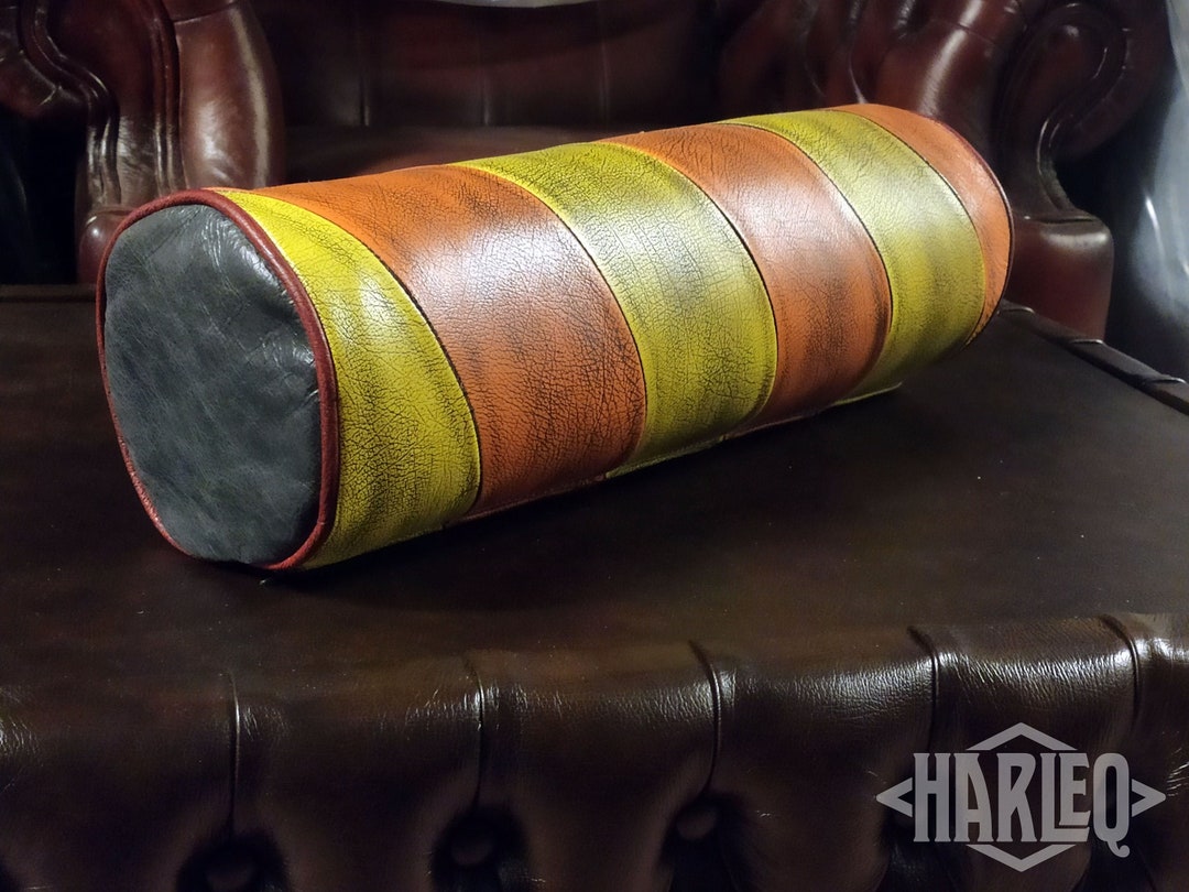 Unique Bolster Tube Pipe Real Leather Pillows Neck Support, Office ...