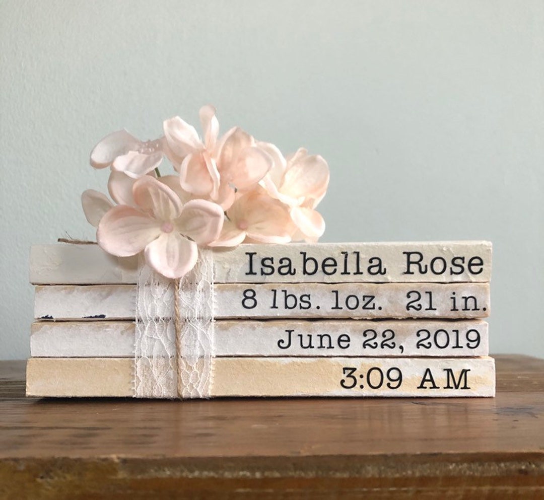 Birth Stat Book Stack / Newborn Gift/ Homecoming Gift/ Baby Gift ...