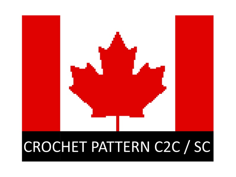 Canada Flag Crochet Blanket Pattern Row by Row C2C Grid - Etsy Canada
