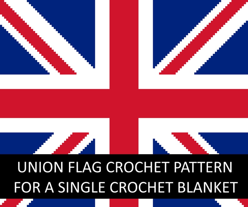UK Flag, Crochet Blanket Pattern, Union Flag, Union Jack, Row by Row ...