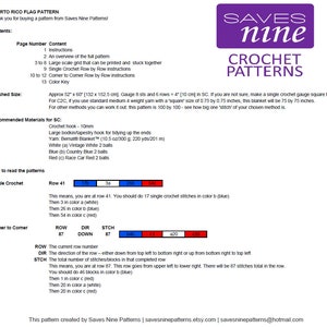 Puerto Rico Flag Crochet Blanket Pattern, Row by Row, Single Crochet ...