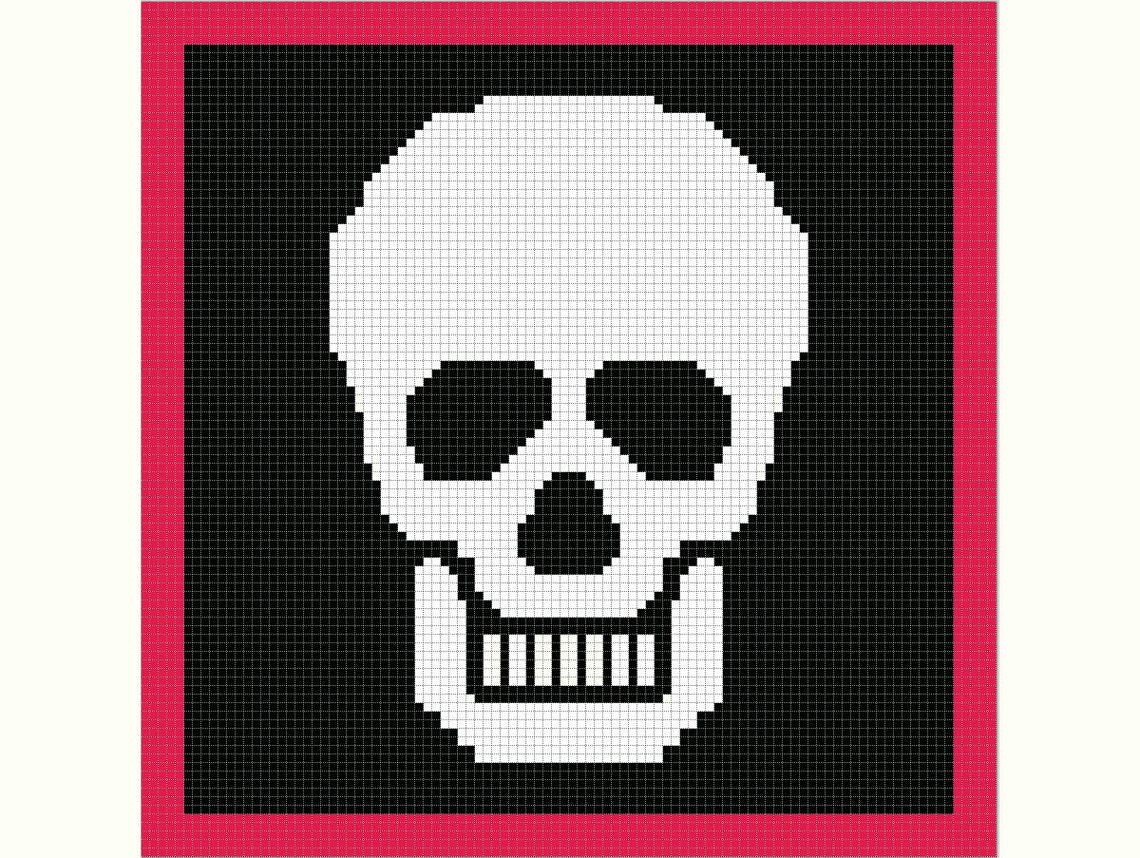 Skull Blanket Crochet Pattern, Row by Row, Grid, Single Crochet, C2c ...