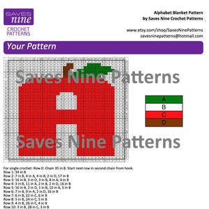 ABC Crochet, Blanket Pattern, Blanket, Play Mat, Row by Row, Grid, Single Crochet, C2C, Written ...