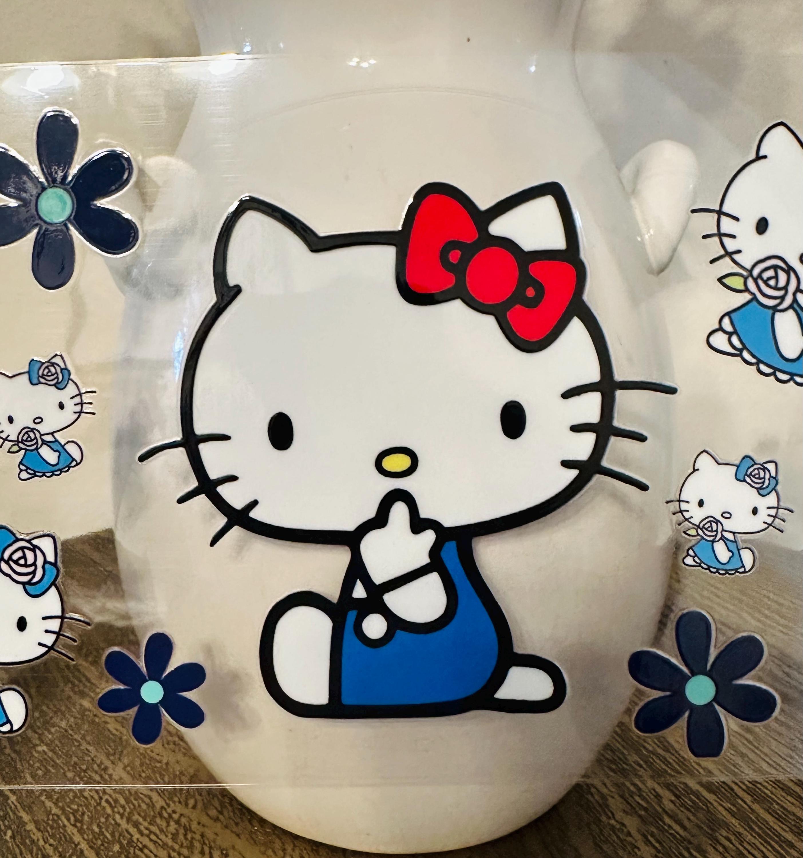 Hello Kitty UV-DTF Sticker: 16 Oz Glass Cup Decal - Etsy