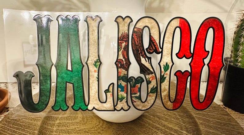 Jalisco/mexican Flag Uvdtf Wrap - Etsy
