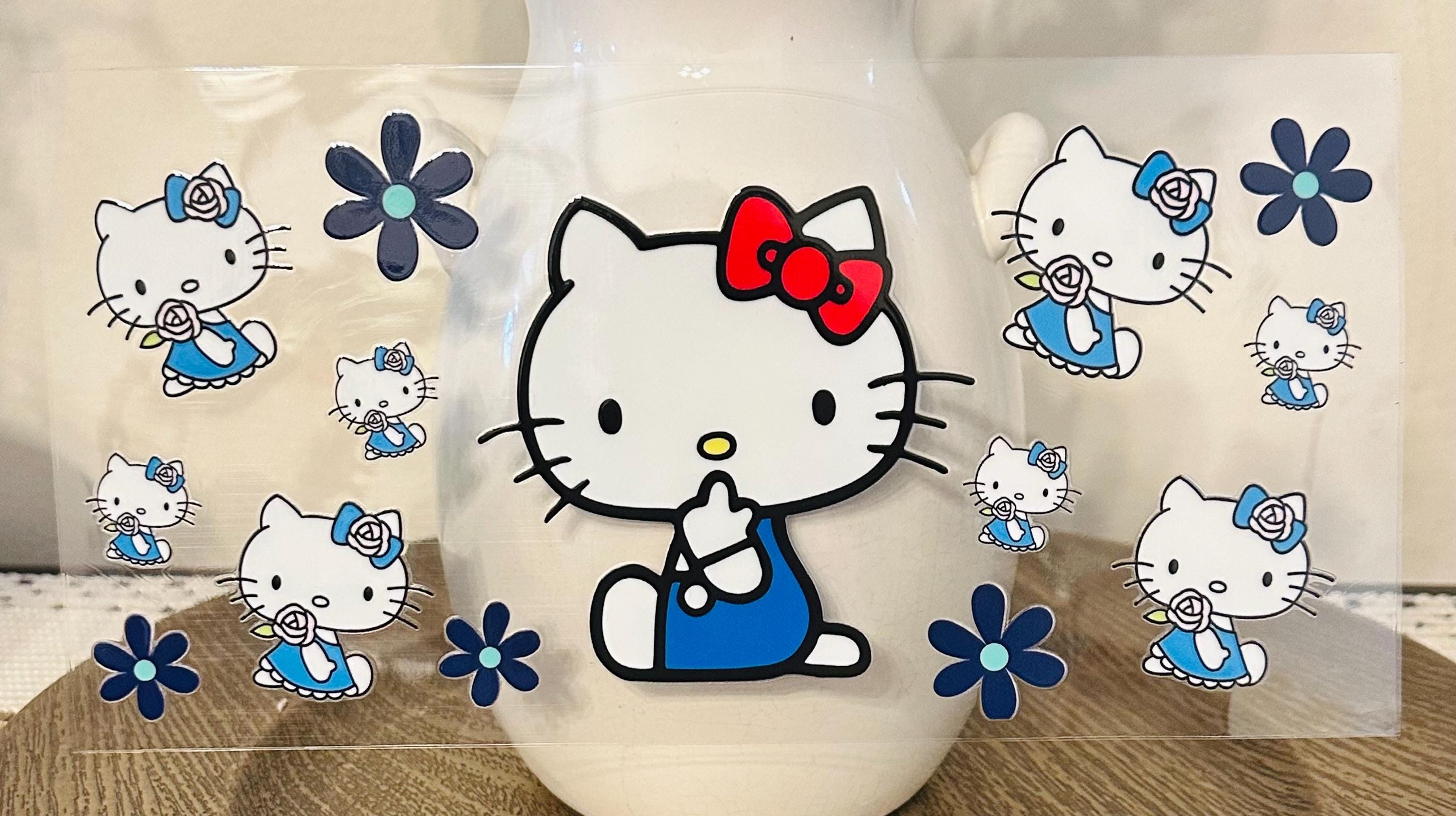 Hello Kitty UV-DTF Sticker: 16 Oz Glass Cup Decal - Etsy