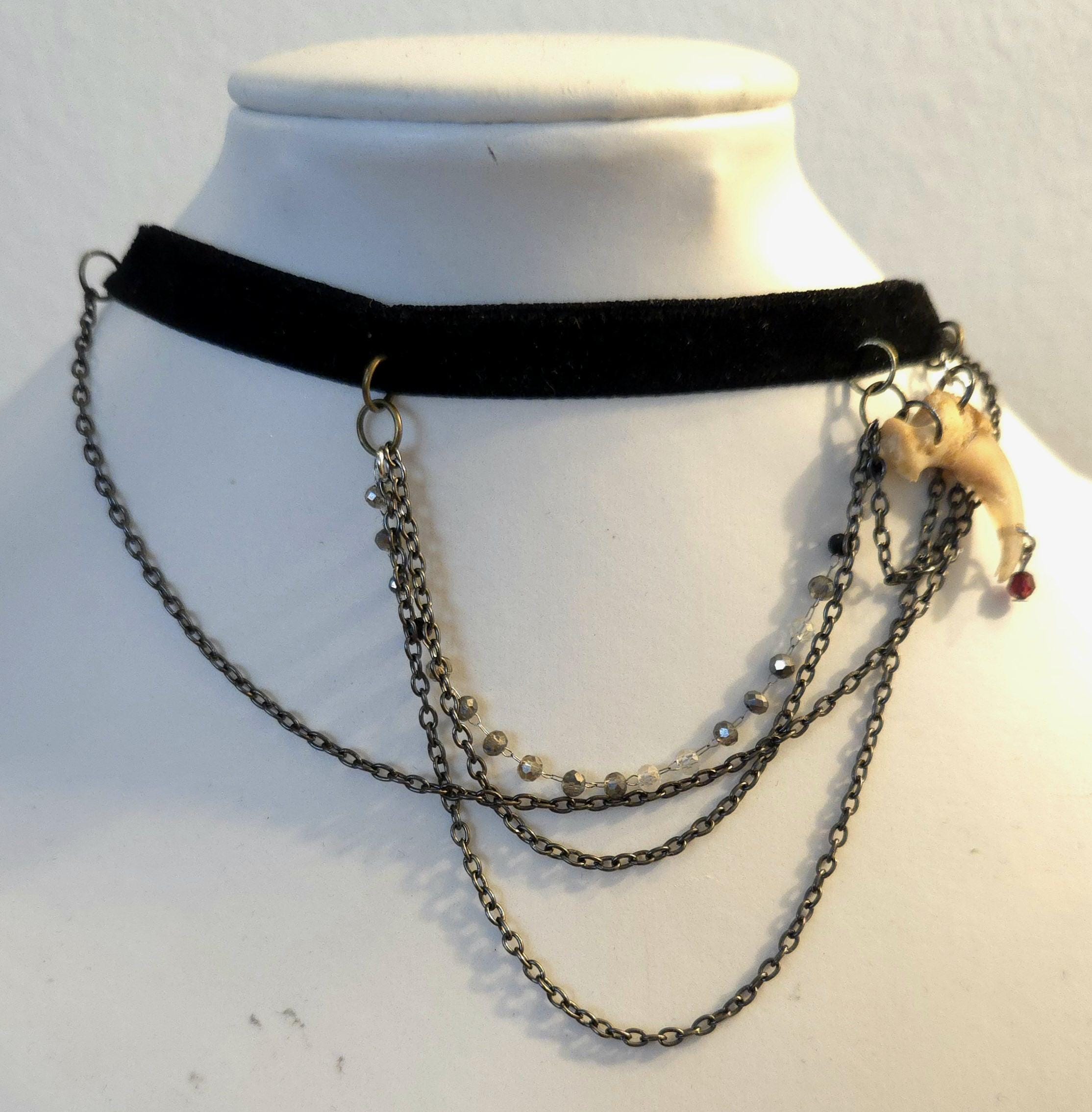 Hunter Huntress Gothic Bobcat Claw Garnet Choker - Etsy