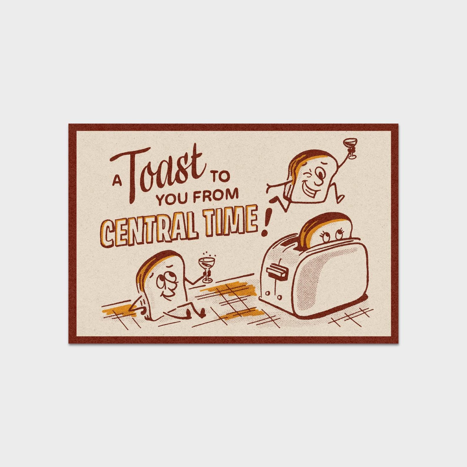 Central Time Post Cards - Hand Drawn - Assorted 6pk - Etsy