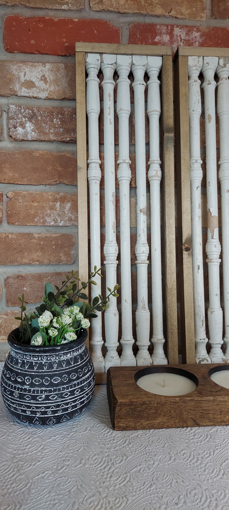 Spindle Wall Decor, Fireplace Decor, Wall Decor, Farmhouse Decor, Wall ...