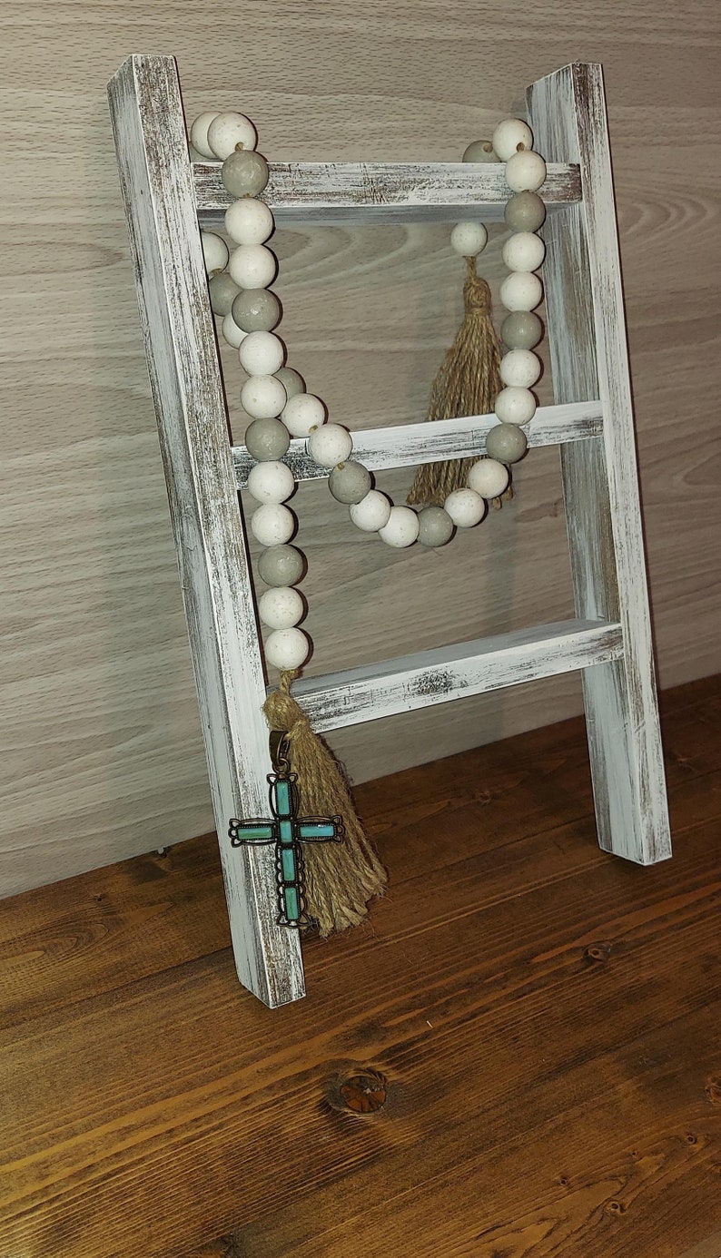 Farmhouse Wood Kitchen Ladder, Counter Ladder, Bathroom Ladder, Mini ...