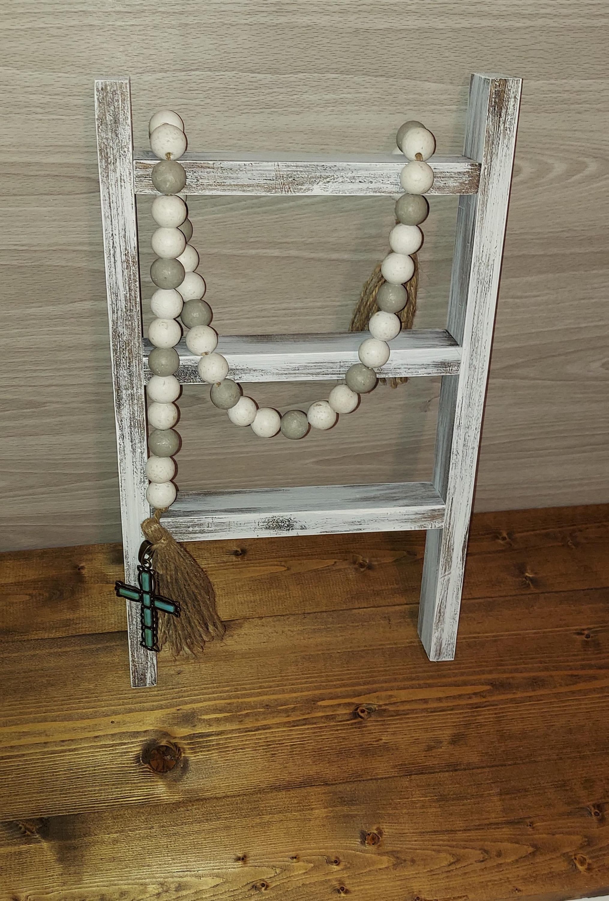 Farmhouse Wood Kitchen Ladder, Counter Ladder, Bathroom Ladder, Mini ...