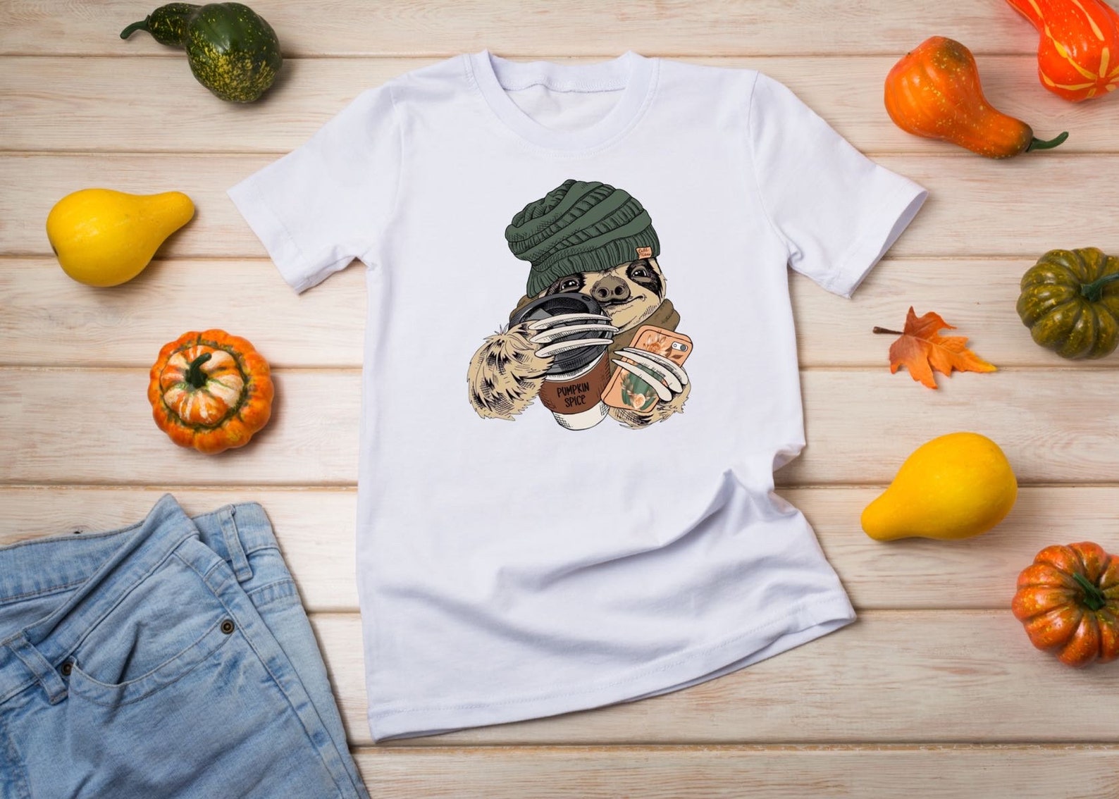 Fall Sloth Design, Cute Sloth, Sloth Sublimation,sublimation Design ...