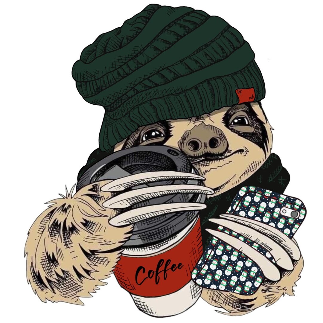 Christmas Sloth Design,cute Sloth,sloth Png,sloth Sublimation ...