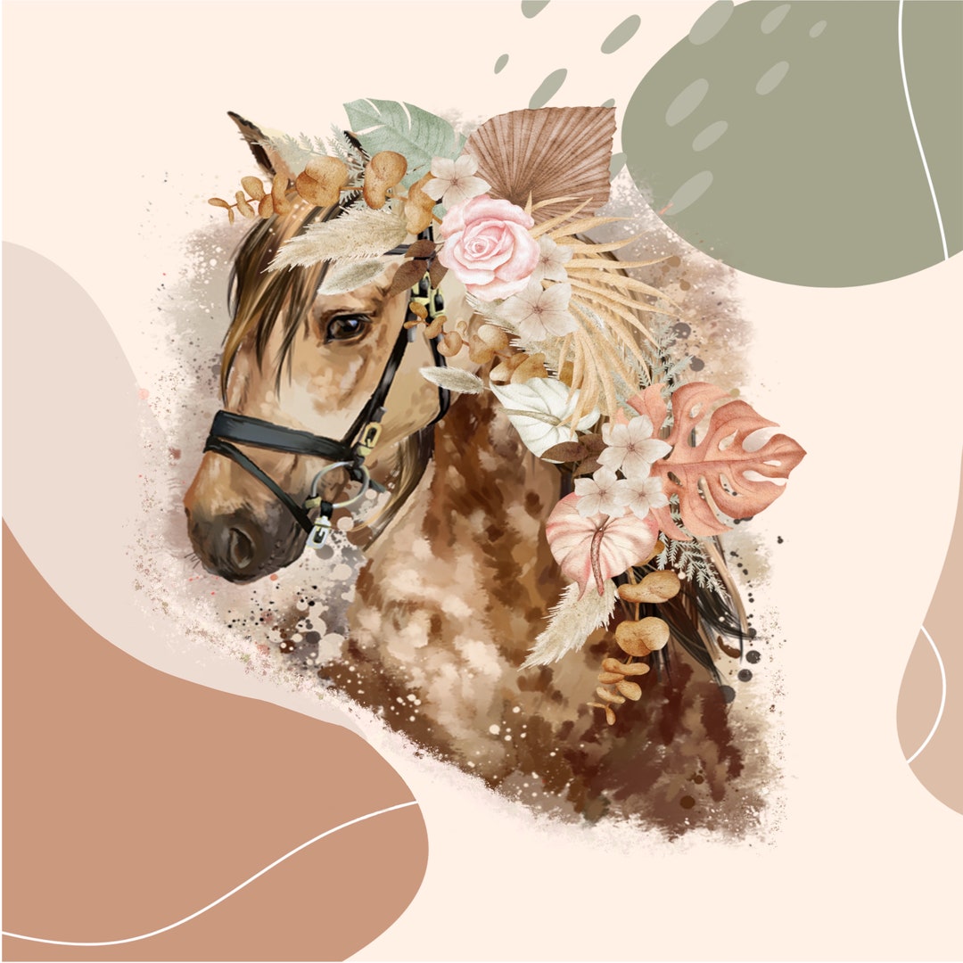Horse Png, Floral Horse Png, Boho Horse Png, Boho Png, Sublimation ...