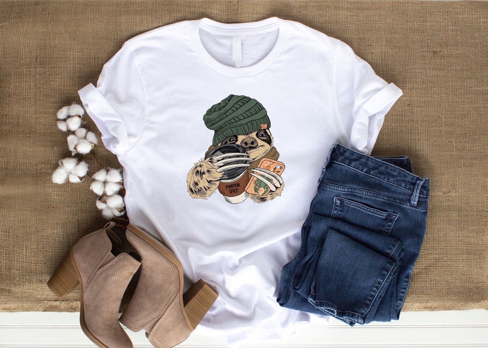 Fall Sloth Design, Cute Sloth, Sloth Sublimation,sublimation Design ...